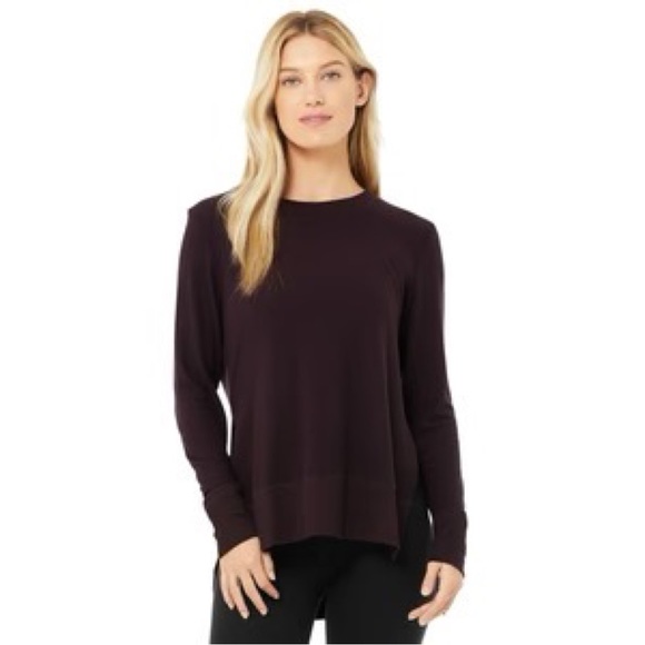 ALO Yoga | Tops | Alo Yoga Glimpse Pullover In Oxblood | Poshmark